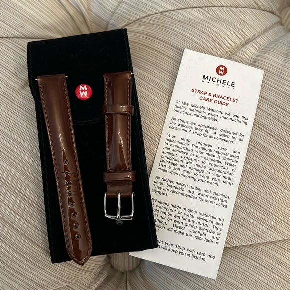 Michele | Jewelry | Genuine Patent Leather Michele Watch Band Size 6mm ...